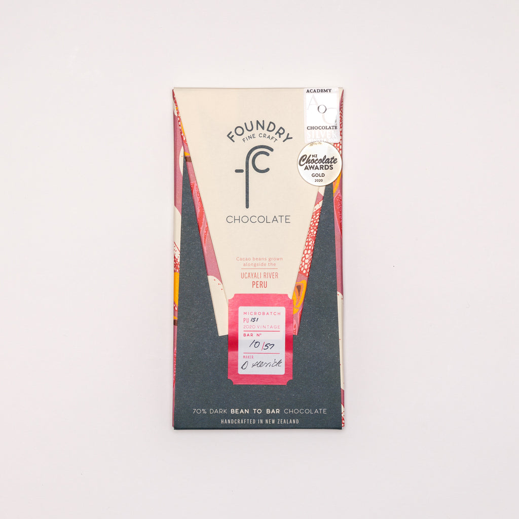 Foundry Chocolate single-origin bar made in Mahurangi, New Zealand, th ...
